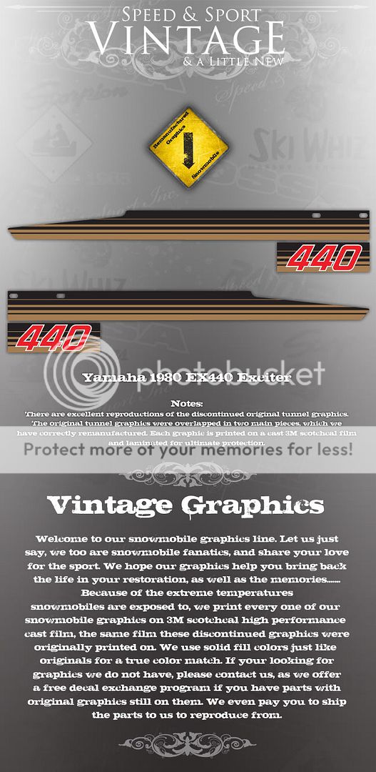 YAMAHA EXCITER 440 EX440 TUNNEL DECAL GRAPHIC SET | eBay